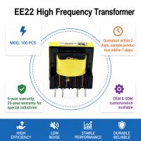 China High Efficiency Low Loss EE22 High Frequency Flyback Transformer U/L E332338 Certified for sale