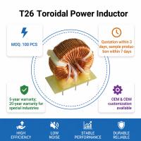China T26 High Current Pure Copper Toroidal Inductor Vertical PCB Mount Stable for sale