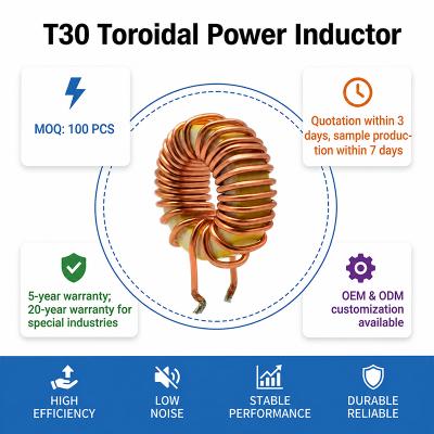 China 1uH-10mH T30 Toroidal Power Inductor High Current For Solar Inverter UPS EV Charger for sale