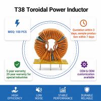 China Stable Heavy Duty T38 Toroidal Inductor Efficient Vertical Base Choke Coil for sale