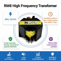 China RM8 Low Loss High Frequency Pulse Transformer High Voltage Isolation Custom for sale
