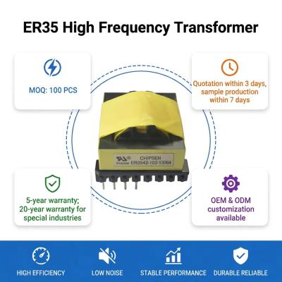 China ER35 Pure Copper Ferrite Core High Frequency SMPS Transformer Vertical PCB Mount for sale