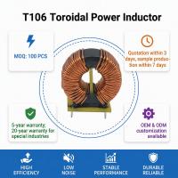 China T106 Pure Copper Mn-Zn Core Common Mode Choke Low DCR High Efficiency for sale