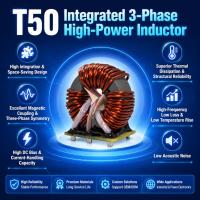 China Custom T50 3-Phase Toroidal Power Inductor with Base High Power Filter Choke for Industrial UPS & Solar Inverters for sale