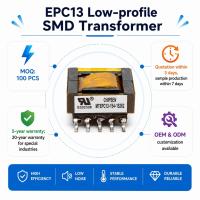 China Low Height High Frequency EPC13 SMD Transformer For Telecom and Data Center for sale