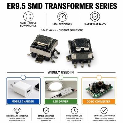 China Compact Size ER9.5 Flyback SMD Transformer High Frequency Transformer For Smart Grid for sale