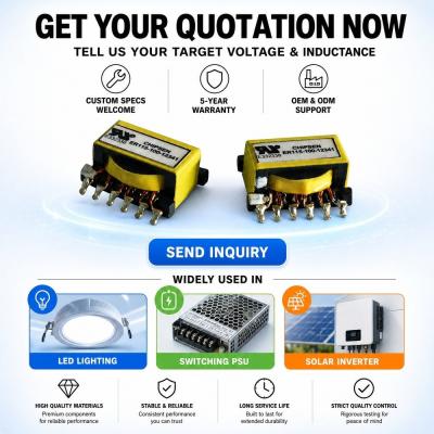 China 5W 250kHz Gate Drive Transformer ER115 24V to 15V Solar Inverter for sale