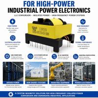 China 738µH ETD34 LLC Resonant Transformer with 97.5% Efficiency for High Frequency Power Conversion for sale