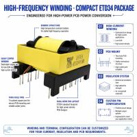 China 738µH ETD34 LLC Resonant Transformer with 97.5% Efficiency for High Frequency Power Conversion for sale