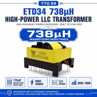 China 738µH ETD34 LLC Resonant Transformer with 97.5% Efficiency for High Frequency Power Conversion for sale