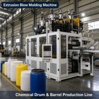 China Automatic HDPE PE PP PC Engine Driven Blow Molding Machine 5 Gallon Extrusion Large Extrusion Blow Molding Machine HDPE PP Chemical Drum Barrel Container Making Equipment Production Line for sale
