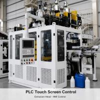 China Automatic HDPE PE PP PC Engine Driven Blow Molding Machine 5 Gallon Extrusion Large Extrusion Blow Molding Machine HDPE PP Chemical Drum Barrel Container Making Equipment Production Line for sale