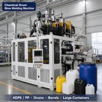 China Automatic HDPE PE PP PC Engine Driven Blow Molding Machine 5 Gallon Extrusion Large Extrusion Blow Molding Machine HDPE PP Chemical Drum Barrel Container Making Equipment Production Line for sale