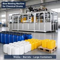 China Automatic Extrusion Blow Molding Machine with 90 mm Screw Diameter for 30L Plastic Containers and Auto Deflashing for sale