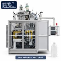 China Automatic Extrusion Blow Molding Machine with 90 mm Screw Diameter for 30L Plastic Containers and Auto Deflashing for sale