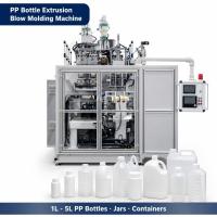 China Automatic Extrusion Blow Molding Machine with Double Layer Design 550mm Mold Open Width for 30L Jerrycan Production for sale