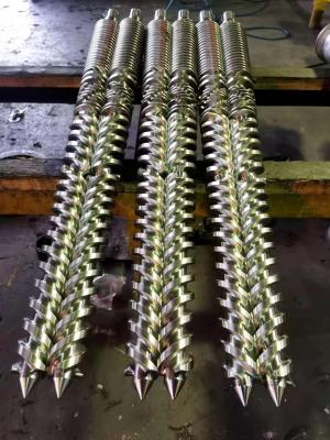 China Conic Twin Screw and Barrel for Plastic Extruder ZS35/76 to ZS95/188 Bimetallic Alloy for sale