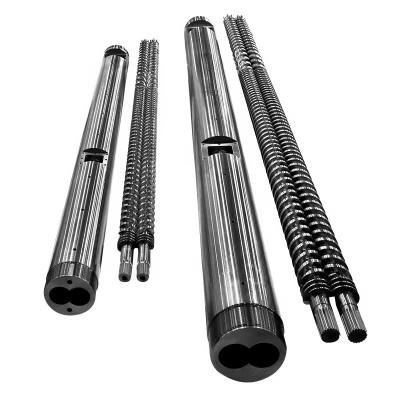 China Hard Chrome Plated Parallel Twin Screw and Barrel for Extruders 38CrMoAlA for sale
