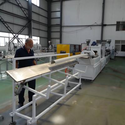 China PVC Rain Gutter Production Line with ZS55/120 Extruder - 150-220kg/h Output for Half Round & Square Profiles for sale