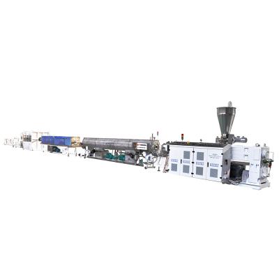 China PVC Pipe Production Line with 80/156 Extruder 500kg/h Output for 110-250mm Diameter Pipes for sale