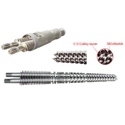 China Twin Conic Screw and Barrel for Plastic Extruder - High Wear Resistance Components with 60-Day Delivery for sale