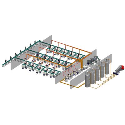 China Automatic PVC Mixing Centralized Feeding System with 150m³ Storage Capacity and 1500kg/h Output for Plastic Manufacturing for sale
