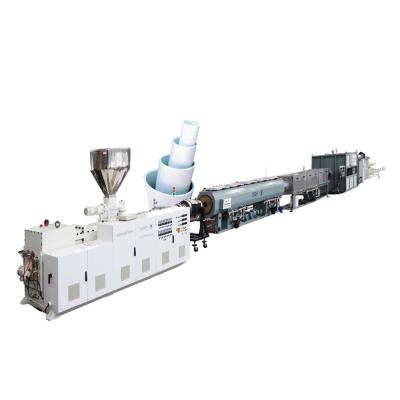 China UPVC Pipe Making Machine with Parallel Twin Screw Extruder for 200-400mm Pipes, 600-700kg/h Output for sale