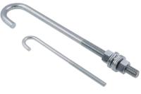 China M4 M16 Carbon steel  L & J Hook Bolt with nut washer Class4.8 grade 8.8 Zinc plating for sale