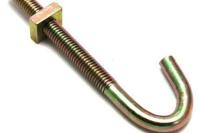 China M4 M16 Carbon steel  L & J Hook metal Bolt with nut washer Class4. grade 8.8 Yellow plating for sale