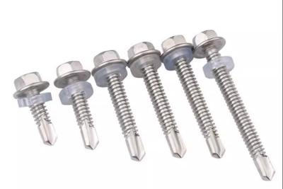 China M5 M6  Stainless steel Self Tapping metal Screws SUS304 SUS316 A2-70 A4 Hexagon head drilling screw for sale