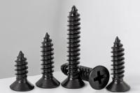China M4 M16 Carbon steel  Flat head Philip sclotted tapping metal screws Class4.8 grade 8.8 Black for sale