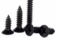 China Black M8 M12 Carbon steel Flat head Philip sclotted tapping metal screws Class4. 8 Grade4.8 for sale
