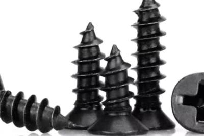 China Black M8 M12 Carbon steel Flat head Philip sclotted tapping metal screws Class4. 8 Grade4.8 for sale