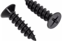 China M8 M16 Carbon steel Flat head Philip sclotted tapping metal screws Class 4.8  Black finish for sale
