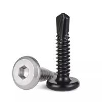 China M12 M20 Carbon steel Round head Philip crosses tapping metal screws grade8.8  Black coating for sale