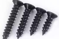 China Black M16 M20 Carbon steel Flat head Hexagon tapping screws Class8. 8 CSK screws for sale