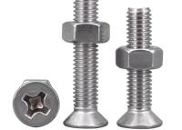 China M8 M16 Carbon steel Flat & CSK Head Machine Metal Screw with nuts Class 4.8  Black finish for sale