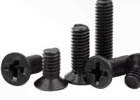 China M8 M16 Carbon steel Flat & CSK Head Machine Metal Screw with nuts Class 4.8  Black finish for sale