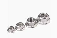 China M8 M10  Stainless steel Hexagon Flange Nuts 1/4 5/16 ASTM A193 A194 Metal hex Flange nuts for sale