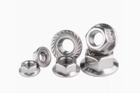 China M8 M10  Stainless steel Hexagon Flange Nuts 1/4 5/16 ASTM A193 A194 Metal hex Flange nuts for sale