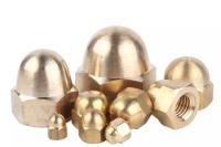 China M4 M12 Brass Yellow Dome Cap Nuts T1 T2 T3 Metal bolts Brass-Plated Acron nuts Golden for sale