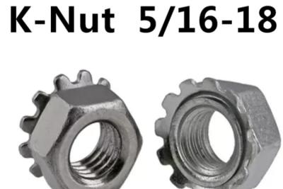 China 5/8 5/16-18 Stainless steel K Nut SS304 SS316 A2 A4-81 Kep nuts Customized Size Plain surface for sale
