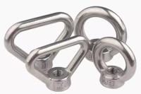 China M10 M16  Stainless steel eye Nuts SS 304 SS 316 A2 A4-80 eye bolt with nuts Customized size for sale
