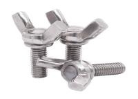 China 18-8 Stainless Steel Plain Round Wing Butterfly Wing Machine Screw With Hex Nut DIN316 for sale