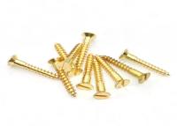 China 2mm 3mm Yellow Brass H59 H62 Slotted Countersunk CSK Head Wood Tapping Screw DIN97 For Furniture for sale