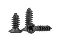 China 2mm 3mm Carbon Steel 4.8  Black Oxide Cross Recessed Countersunk CSK Wood Tapping Screw DIN7997 For Furniture for sale