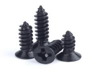 China Grade Class 12.9 Black Oxide Cadmium Plated Cross Recessed Round Head Wood Tapping Screw for sale