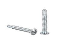 China Steel Material Blue White Black Zinc Iron Cross Recessed Pan Head Self-Drilling Screws for sale