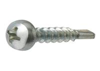 China Steel Material Blue White Black Zinc Iron Cross Recessed Pan Head Self-Drilling Screws for sale