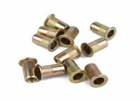 China M10 M12 Class 12.9 Rivet Nuts Carbon Steel Yellow Zinc Plating Coating Small Flat Head Serrated for sale